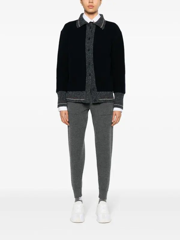 Thom Browne Speckled-trim Wool Cardigan