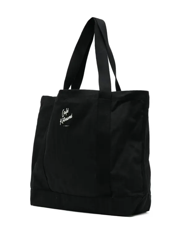 CAFÉ KITSUNÉ Graphic-print Canvas Tote Bag