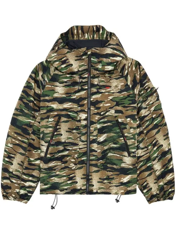 DIESEL® Camouflage-print Hooded Windbreaker