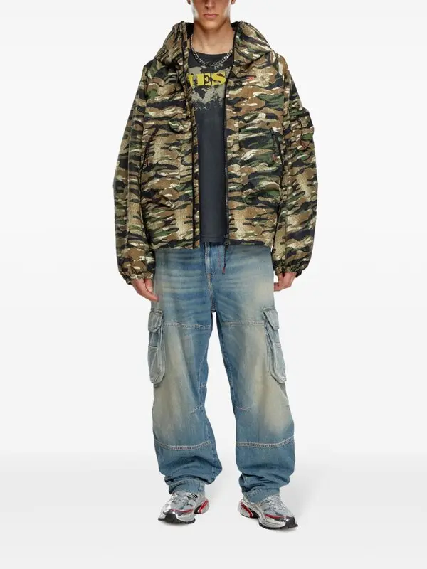 DIESEL® Camouflage-print Hooded Windbreaker