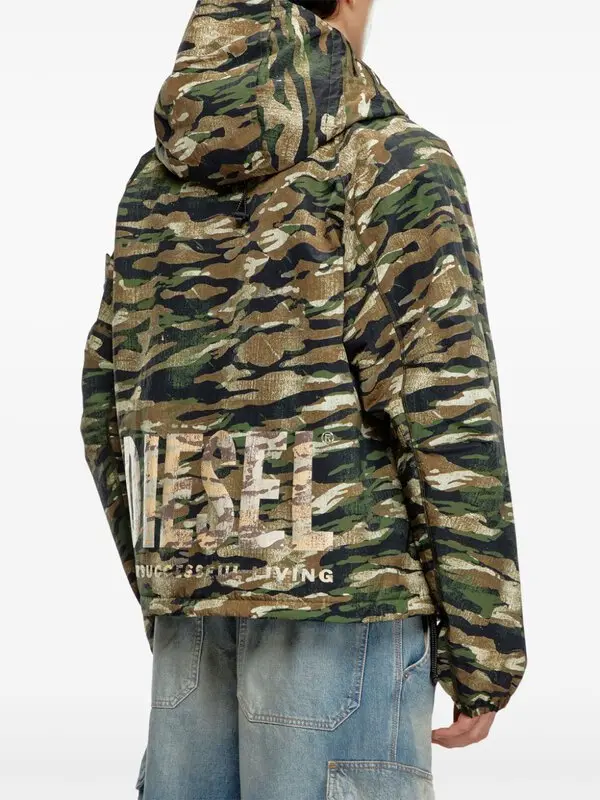 DIESEL® Camouflage-print Hooded Windbreaker