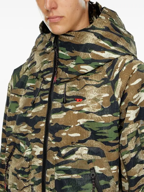 DIESEL® Camouflage-print Hooded Windbreaker