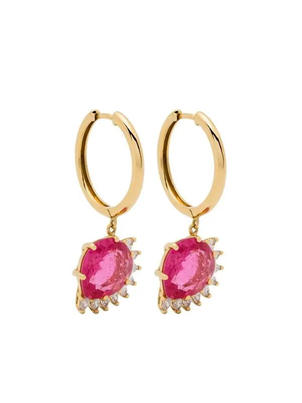 Pascale Monvoisin 18kt Yellow Sun Nº2 Diamond And Tourmaline Single Earring - Gold
