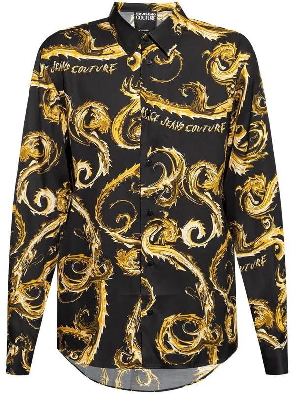 Versace Watercolor Couture-print Shirt