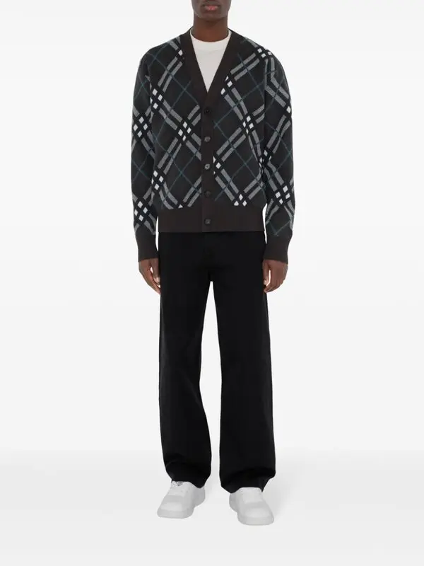 Burberry Check-print V-neck Cardigan