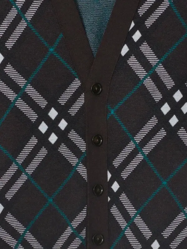 Burberry Check-print V-neck Cardigan