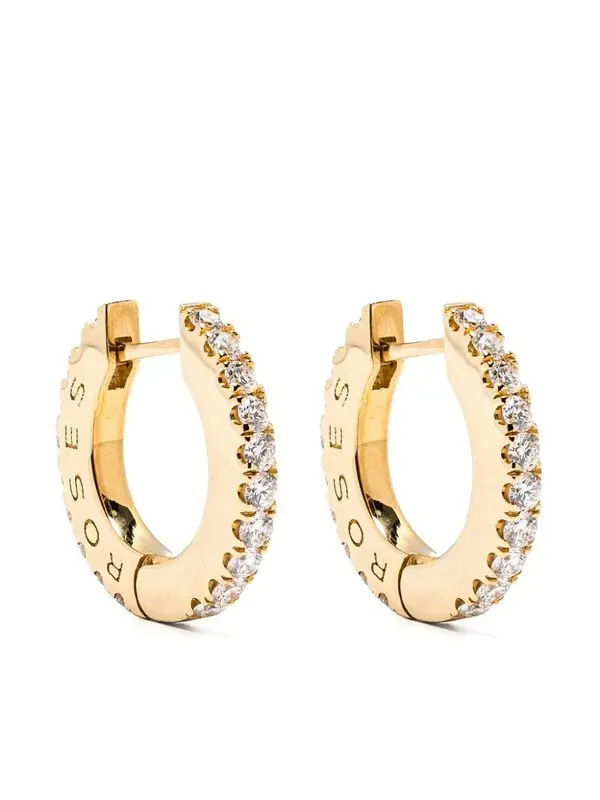ROSES METALS 14kt Yellow Diamond Huggie Earrings - Gold