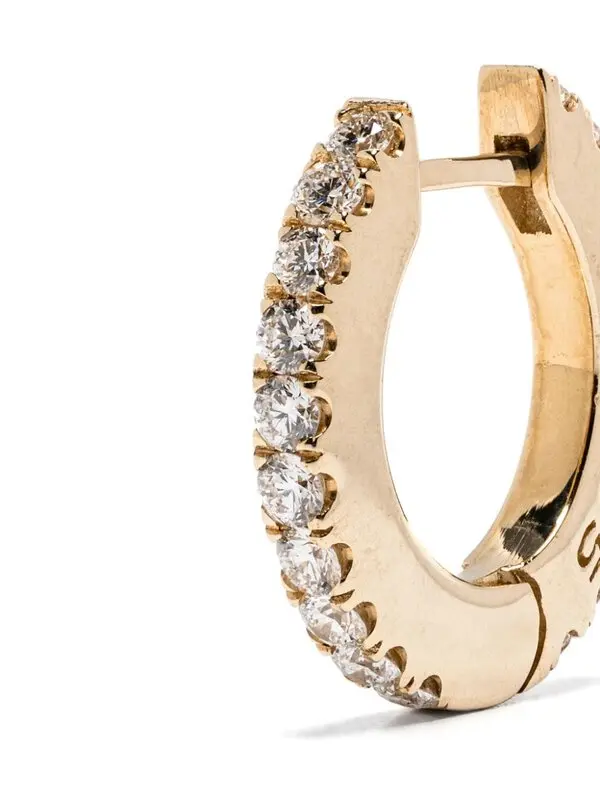 ROSES METALS 14kt Yellow Diamond Huggie Earrings