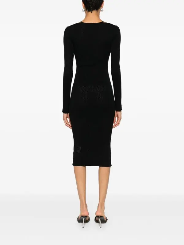 Versace Baroque-buckles Knitted Midi Dress