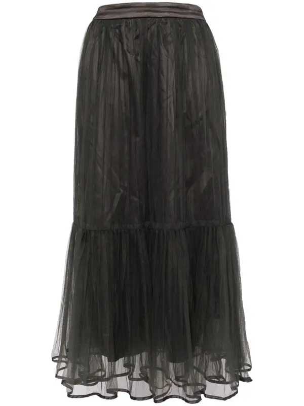 TOUT A COUP Satin Hem Tulle Skirt