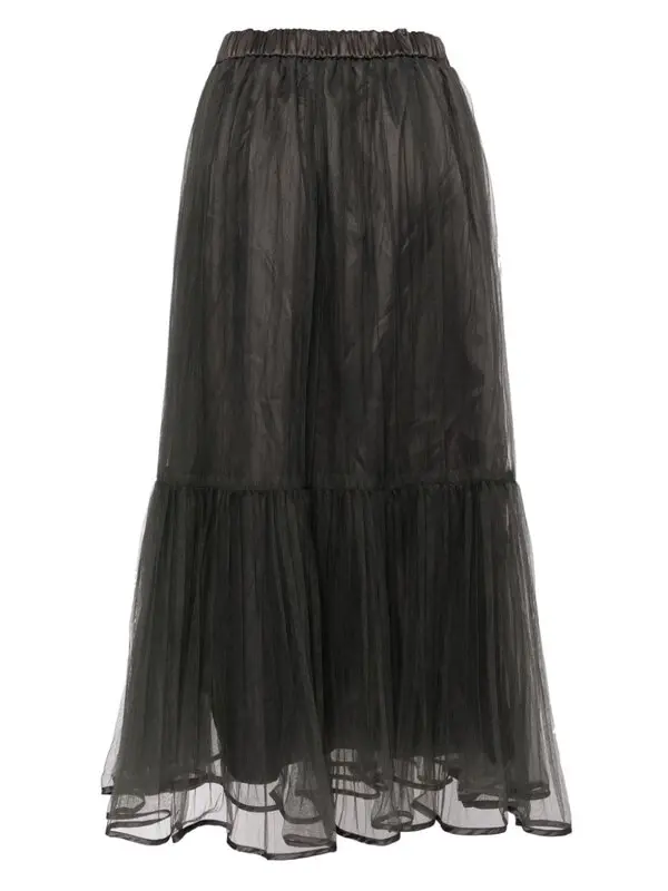 TOUT A COUP Satin Hem Tulle Skirt