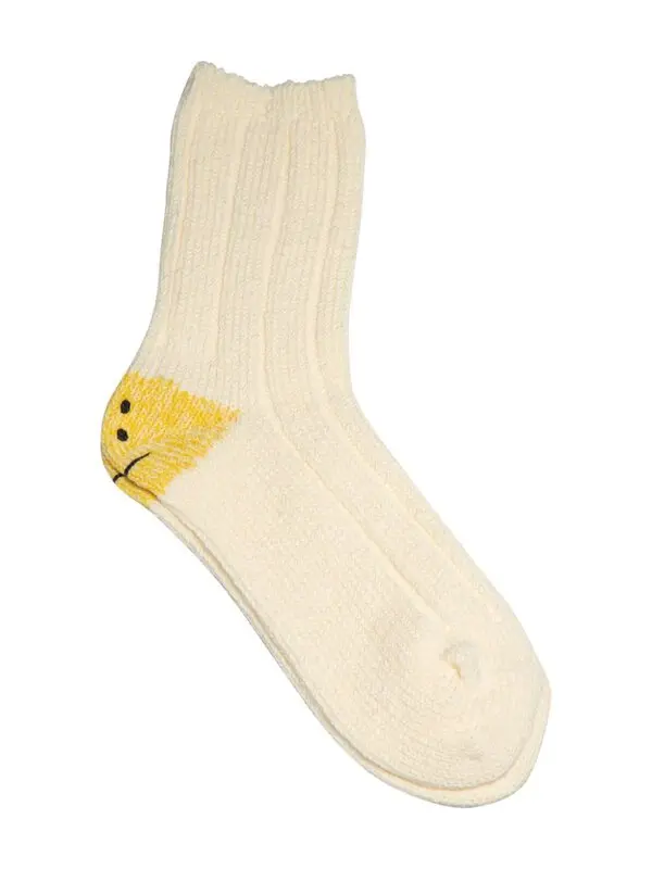 Kapital Intarsia Knit Socks - White