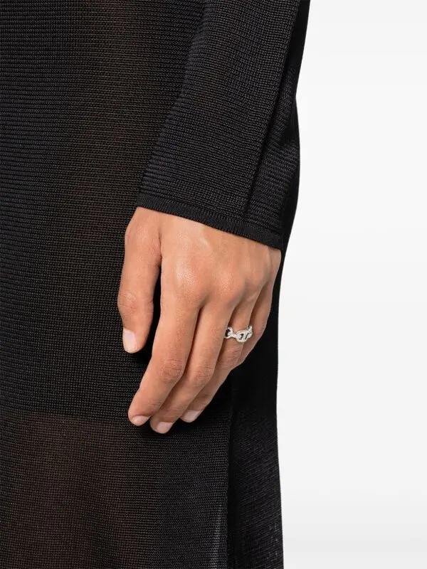 ROSES METALS 14kt White Gold Chain-effect Diamond Ring