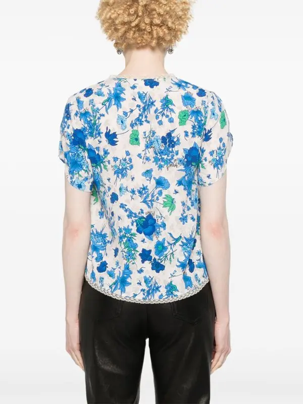 Zadig&Voltaire Tiffiny Floral-print Crepe Blouse