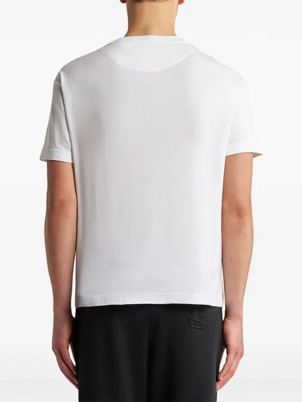Etro Logo-embroidered Cotton T-shirt - White