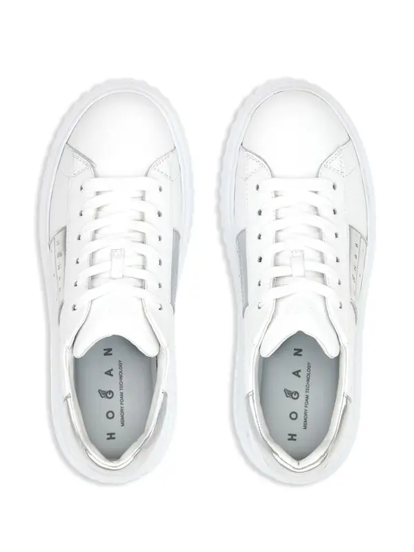 Hogan H-stripes Lace-up Sneakers - White