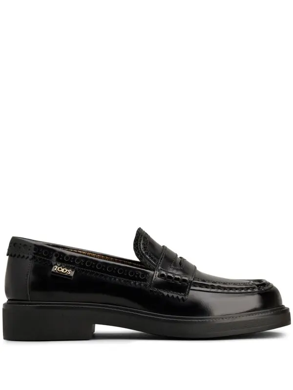 TOD'S Brogue-trim Leather Loafers