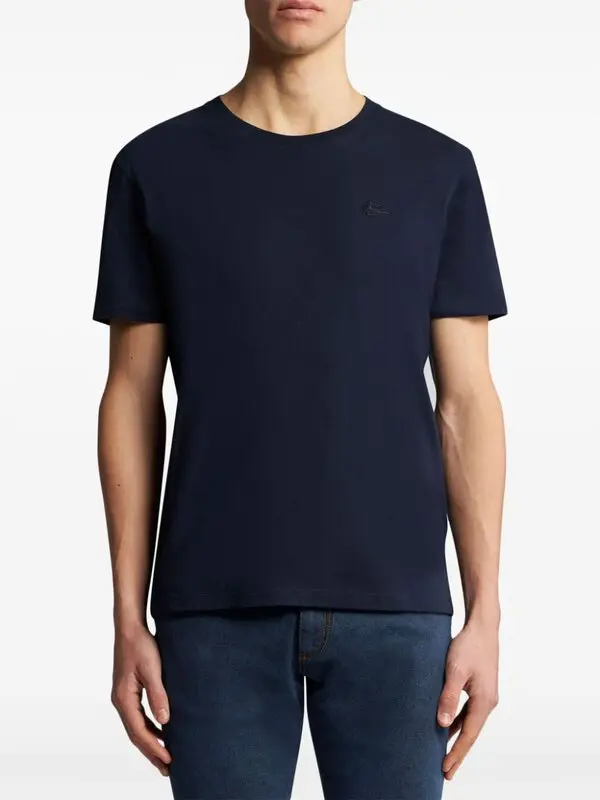 Etro Logo-embroidered Cotton T-shirt