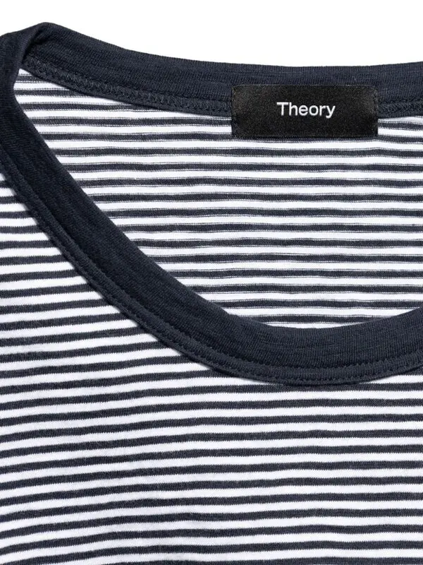 Theory Striped Cotton T-Shirt - White | Editorialist