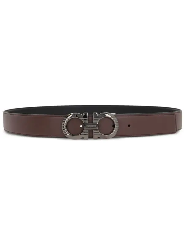 FERRAGAMO Gancini-buckle Leather Belt - Brown