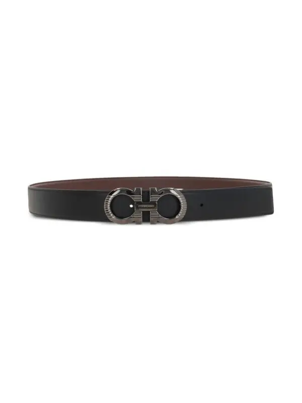 FERRAGAMO Gancini-buckle Leather Belt - Brown