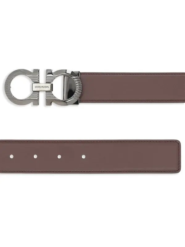 FERRAGAMO Gancini-buckle Leather Belt - Brown