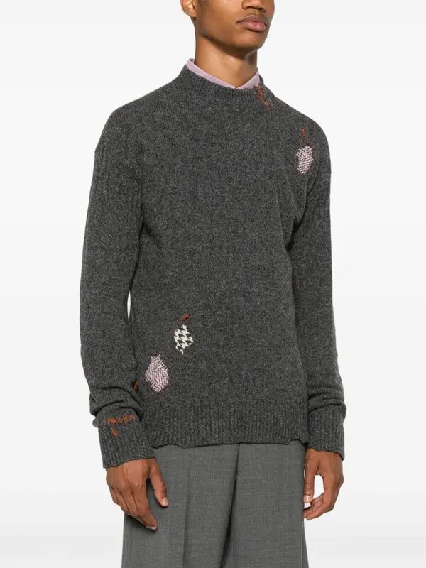 Marni Shetland Ripped-detail Jumper