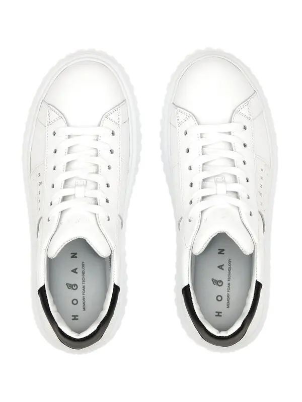 Hogan H-stripes Leather Sneakers - White
