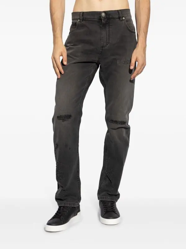 Balmain Slim-cut Distressed Jeans