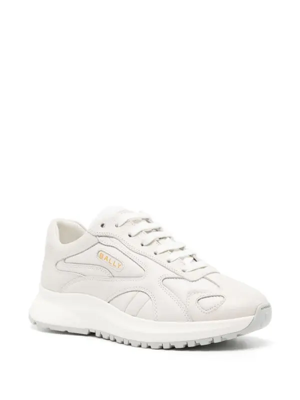 Bally Panelled Leather Sneakers - White
