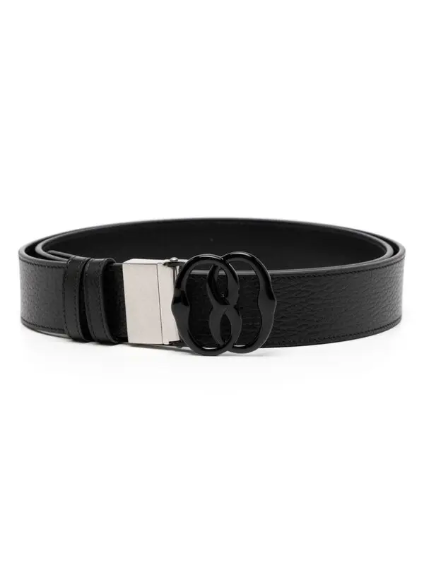 Bally Logo-buckle Reversible Leather Belt - Black