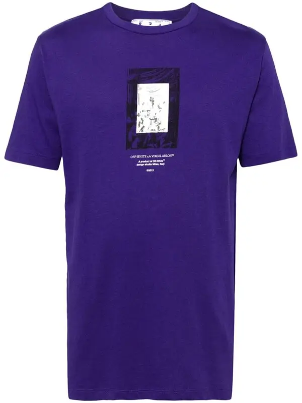 Off-White Graphic-print Cotton T-shirt - Purple