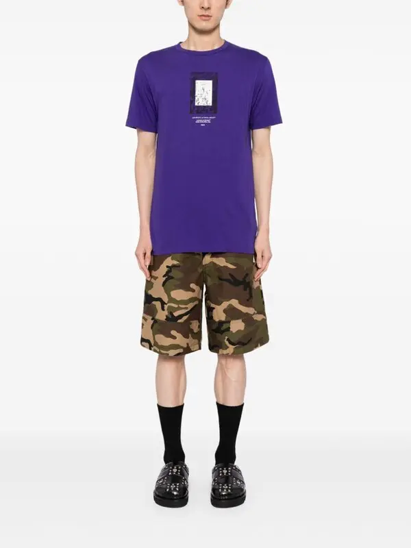 Off-White Graphic-print Cotton T-shirt - Purple