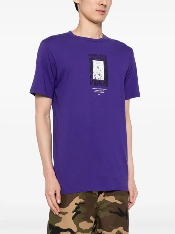 Off-White Graphic-print Cotton T-shirt - Purple