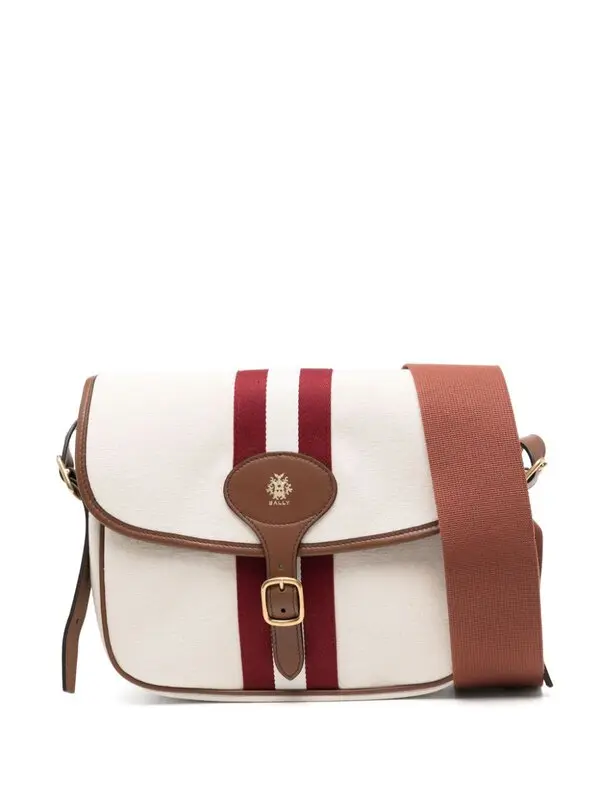 Bally Two-stripe Detail Flap Messenger Bag - Neutrals