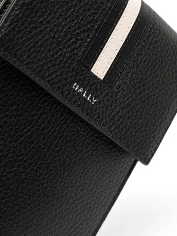 Bally Stripe Appliqué Leather Shoulder Bag