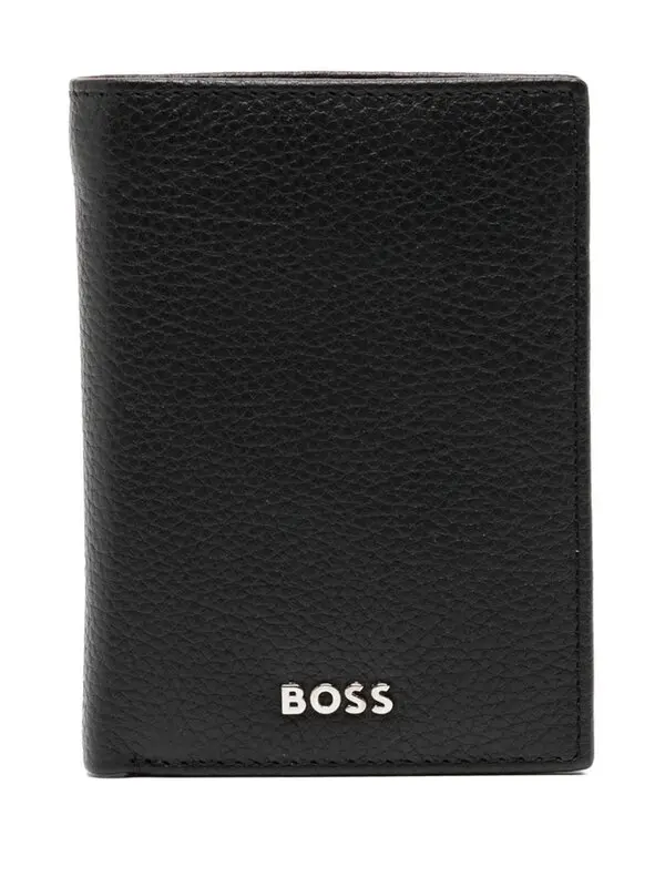 BOSS Logo-plaque Leather Wallet - Black