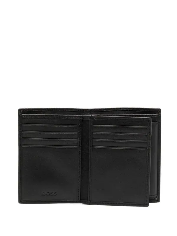 BOSS Logo-plaque Leather Wallet - Black