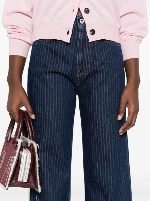 Kenzo Ayame Striped Straight-leg Jeans