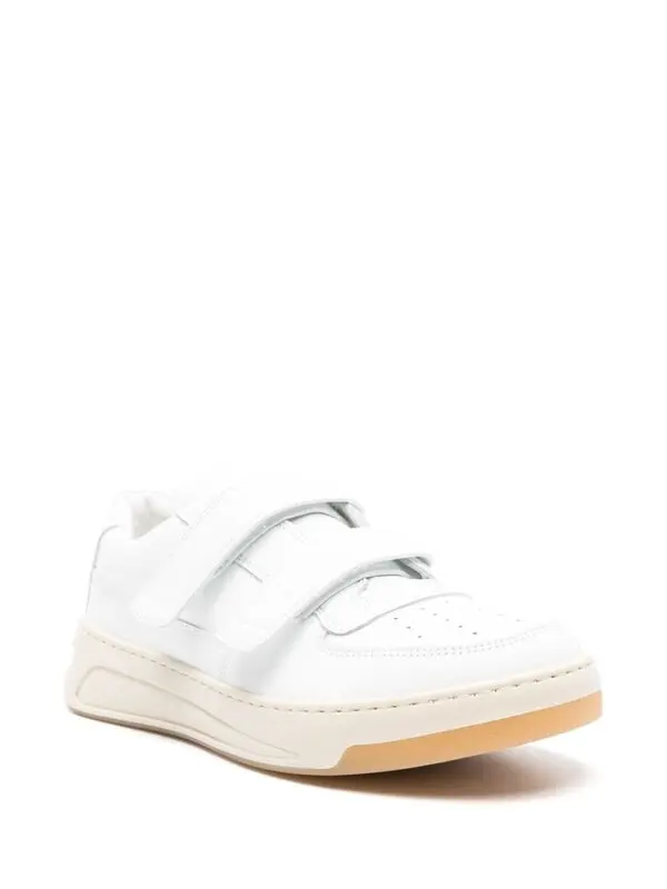 Acne Studios Logo-plaque Leather Sneakers - White