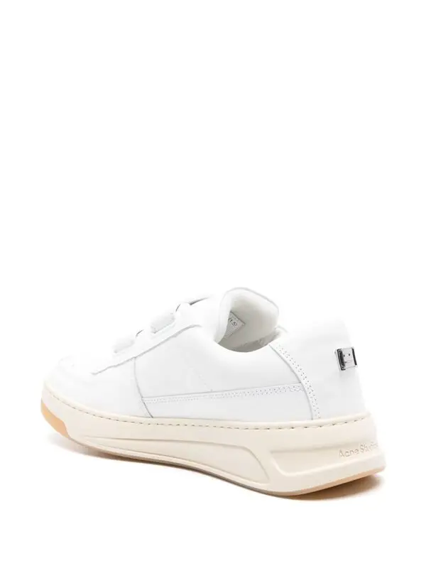 Acne Studios Logo-plaque Leather Sneakers - White