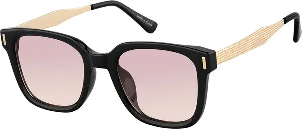 Zenni Sunglasses With Geometric Full Rim Frame - Black