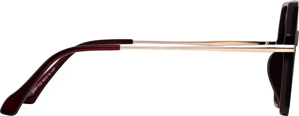Zenni Sunglasses With Geometric Full Rim Frame - Maroon