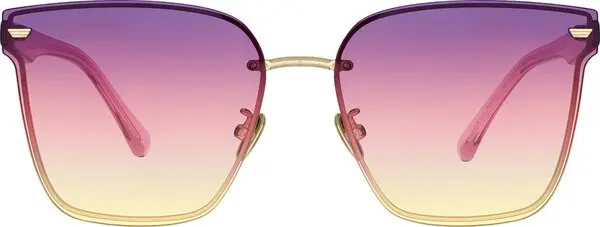 Zenni Sunglasses With Geometric Full Rim Frame - Pink
