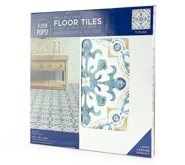 FLOORPOPS Tuscan Peel And Stick Floor Tiles
