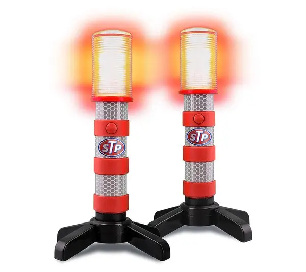 STP 2 Pack Battery Operated Emergency Led Flare S W/stands - One-color