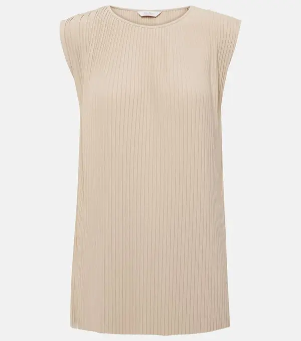 Max Mara Cambusa Pleated Top - Beige