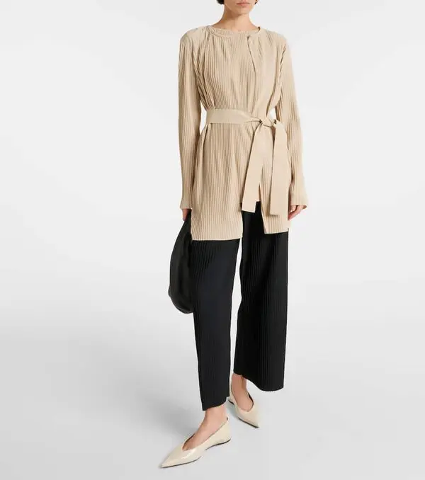 Max Mara Cambusa Pleated Top - Beige
