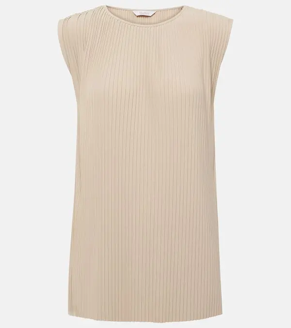 Max Mara Cambusa Pleated Top - Beige