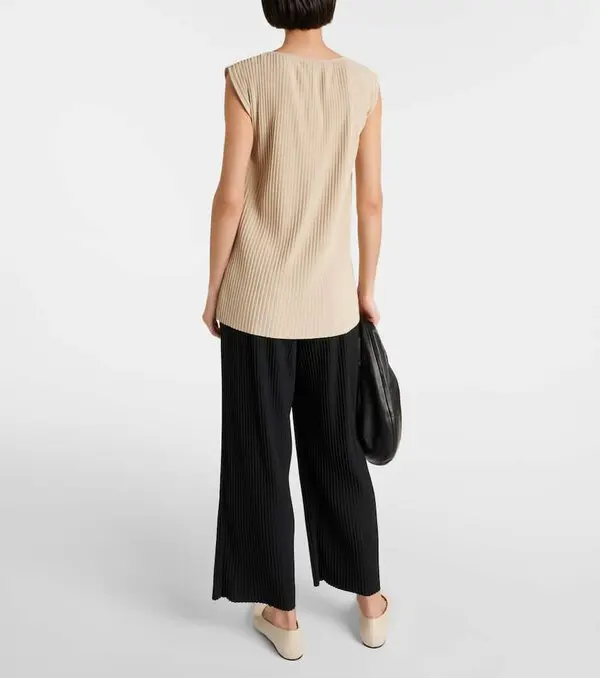 Max Mara Cambusa Pleated Top - Beige